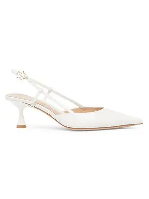 GIANVITO ROSSI Women's Ascent Leather Slingback Pumps - White  - White