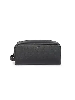 Saint Laurent Saint Laurent Leather Toiletry Case - Black