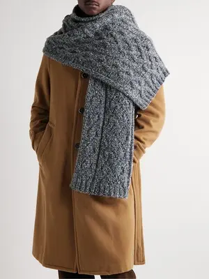 Loro Piana Sciarpa Cable-knit Cashmere Scarf