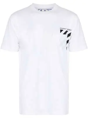 Off-White Diag-stripe Cotton T-shirt - White
