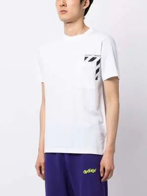 Off-White Diag-stripe Cotton T-shirt - White