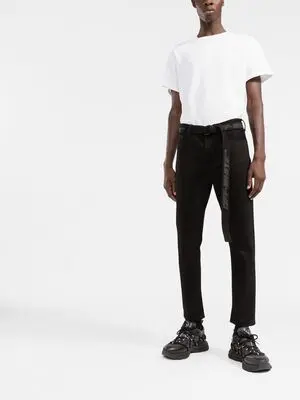 Off-White Indust Belted Slim-fit Jeans - Black