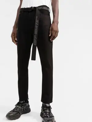 Off-White Indust Belted Slim-fit Jeans - Black