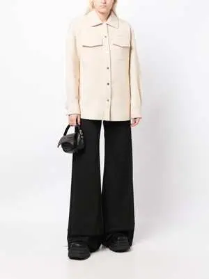 Off-White Embroidered Logo Shirt Jacket - Neutrals