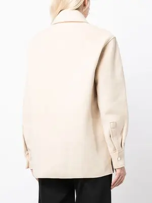 Off-White Embroidered Logo Shirt Jacket - Neutrals