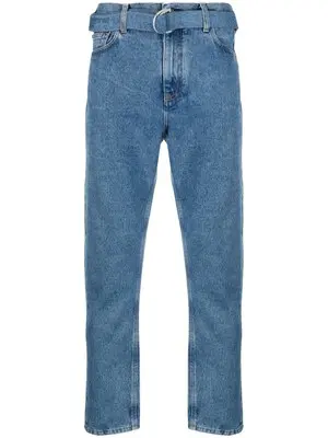 Off-white Medium Wash Jeans For Men