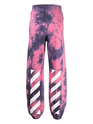 Off-White Diag-stripe Tie-dye Track Pants - Pink