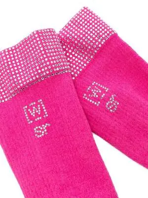 Wolford X Sergio Rossi Crystal-studded Socks