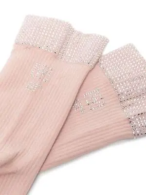 Wolford X Sergio Rossi Crystal-studded Ankle Socks