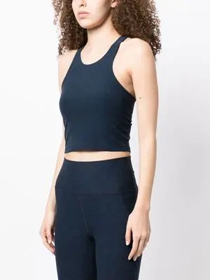 Beyond Yoga Focus Cropped Racerback Tank - Blue