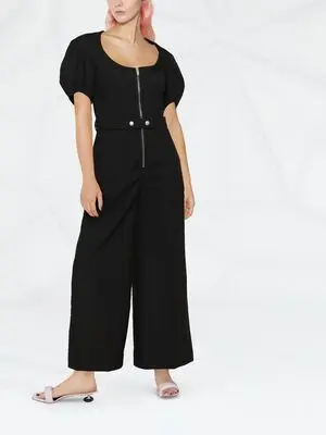 Stella McCartney Puff-sleeve Zipped Wide-leg Jumpsuit