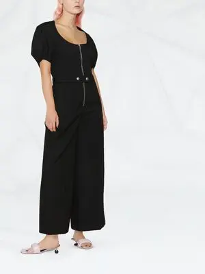Stella McCartney Puff-sleeve Zipped Wide-leg Jumpsuit