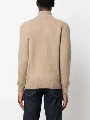 DRUMOHR Zip-up High Neck Jumper - Brown
