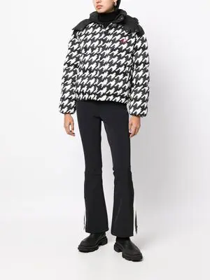 Perfect Moment Houndstooth-print Puffer Jacket - Black