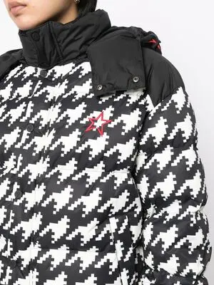 Perfect Moment Houndstooth-print Puffer Jacket - Black