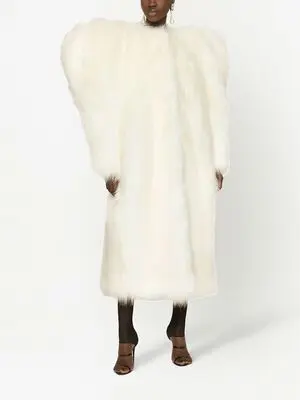 Dolce & Gabbana Butterfly-shoulder Faux-fur Coat