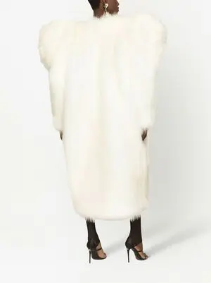 Dolce & Gabbana Butterfly-shoulder Faux-fur Coat
