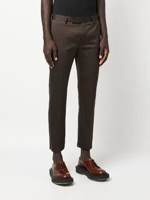 PT TORINO Cropped Tailored Trousers - Brown