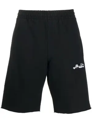 Off-white Raw Edge Hem Shorts For Men