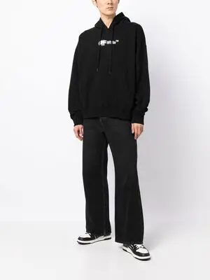 Off-White Helvetica Logo-embroidered Hoodie