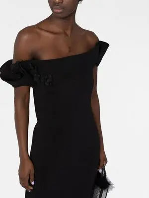 Marchesa Off-shoulder Midi Dress