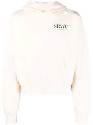 Sporty & Rich Logo-print Cotton Jersey Hoodie - Neutrals