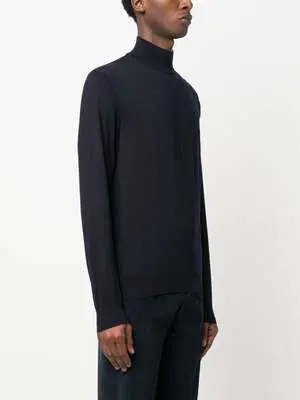 Corneliani Roll-neck Knit Jumper - Blue