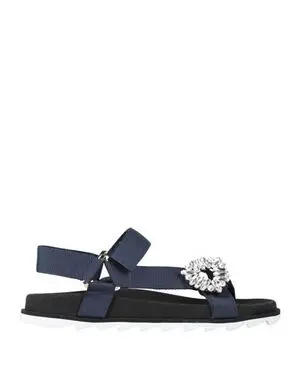 ROGER VIVIER Military Textile Fiber Sandals Blue