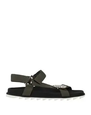 ROGER VIVIER Military Textile Fiber Sandals - Green