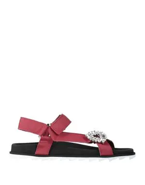 ROGER VIVIER Military Textile Fiber Sandals - Red