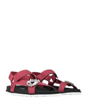 ROGER VIVIER Military Textile Fiber Sandals - Red