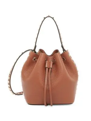 Valentino Garavani Women's Rockstud Leather Bucket Bag - Nero - Nero Selleria