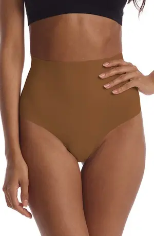 Commando Zone Smoothing High Waist Thong - Caramel