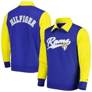 Tommy Hilfiger Gold Los Angeles Rams Aiden Quarter-zip Sweatshirt - Royal