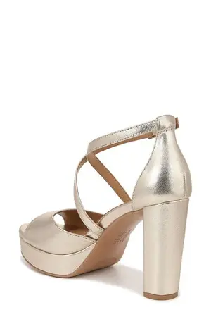 Naturalizer Melody Platform Strappy Sandals - Champagne Leather