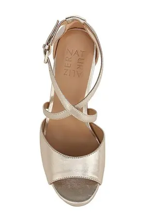 Naturalizer Melody Platform Strappy Sandals - Champagne Leather