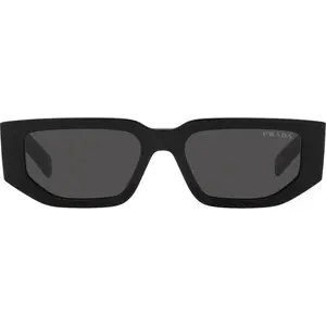 Prada Prada 56mm Rectangular Sunglasses Black