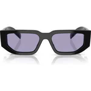 Prada 56mm Rectangular Sunglasses - Black/violet