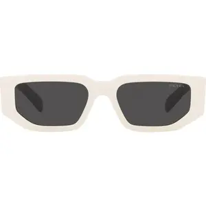 Prada Prada 56mm Rectangular Sunglasses Bone