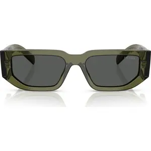 Prada 56mm Rectangular Sunglasses - Grey Green