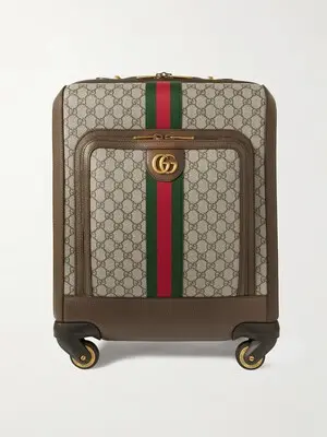 Gucci Savoy Leather-trimmed Suitcase