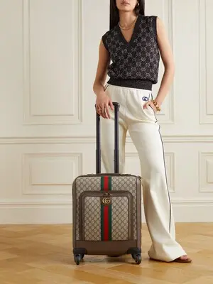 Gucci Savoy Leather-trimmed Suitcase