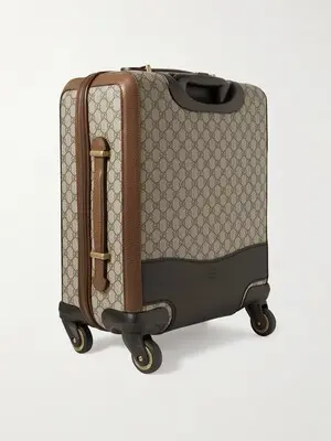 Gucci Savoy Leather-trimmed Suitcase