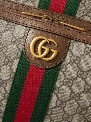 Gucci Savoy Leather-trimmed Suitcase