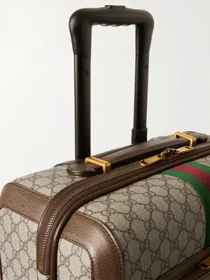 Gucci Savoy Leather-trimmed Suitcase