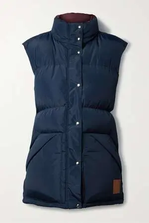 Tory Burch Oversized Leather-trimmed Quilted Shell Down Vest