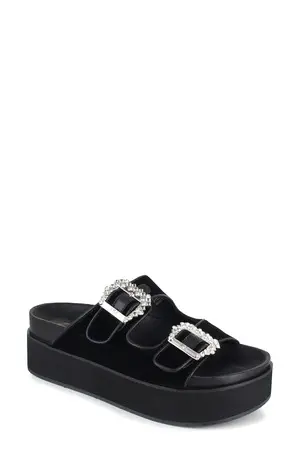 ZIGI Rosalinda Platform Slide Sandal Black Velvet