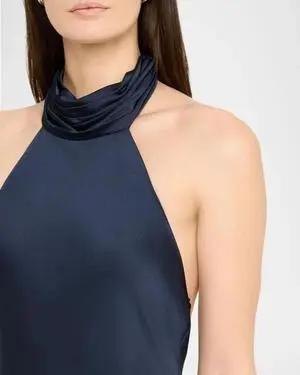 Ramy Brook Tatiana Halter Gown - Navy