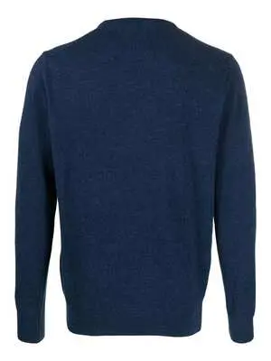 Barbour Logo-embroidered Wool Sweater - Blue
