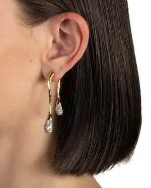 Alexis Bittar Solanales Crystal Front Back Double Drop Earring - Gold